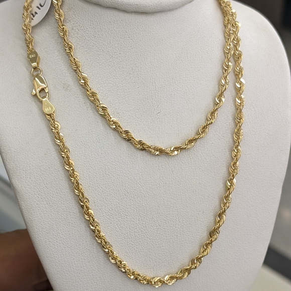 unbrand | Jewelry | 4kt Real Gold Rope Chain 3mm 22 Inch | Poshmark